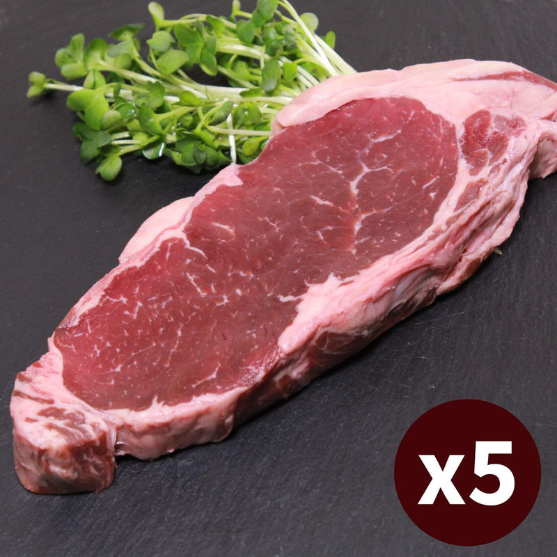 Sirloin Strip Steaks 5 slices Grass-fed Beef Set |Whole Meat
